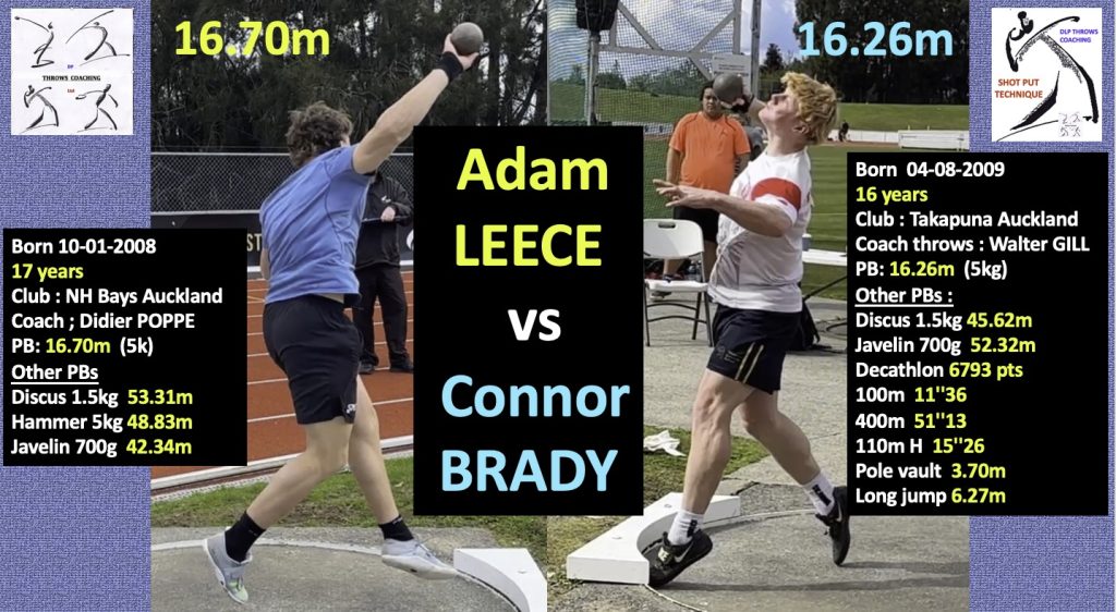 Sht 74 Adam LEECE 16.70m Connor BRADY 16.26m Technical Comparison - DL ...